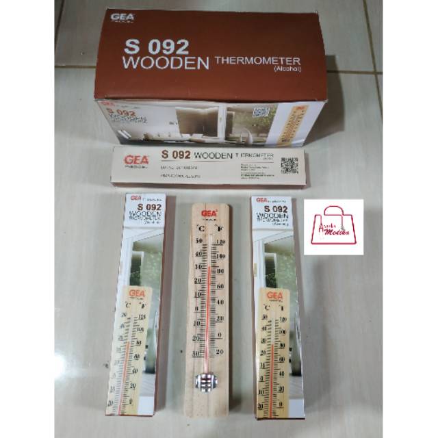 Jual THERMOMETER/TERMOMETER RUANGAN DINDING / GEA S092 / WOODEN KAYU ...