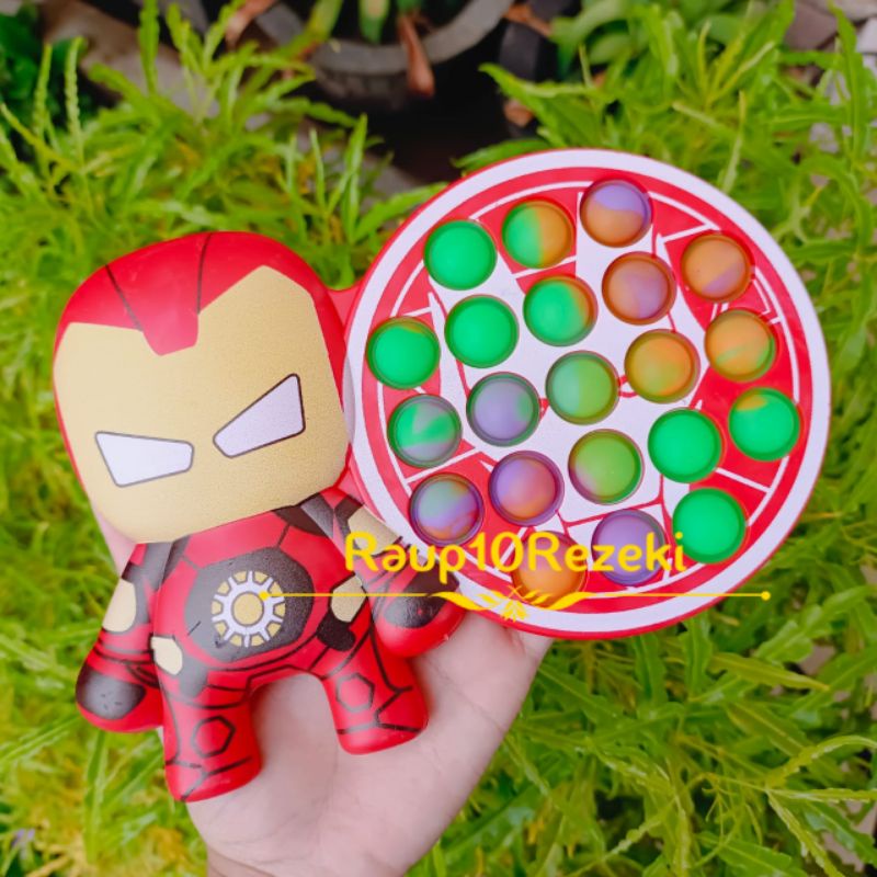 Jual Fidget Pop It Super Hero/ Hulk / spiderman / kapten amerika / iron ...