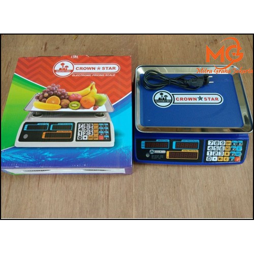 Jual MG CROWN Timbangan Digital Meja Dapur / Timbangan Laundry Buah Paket 30kg | Shopee Indonesia