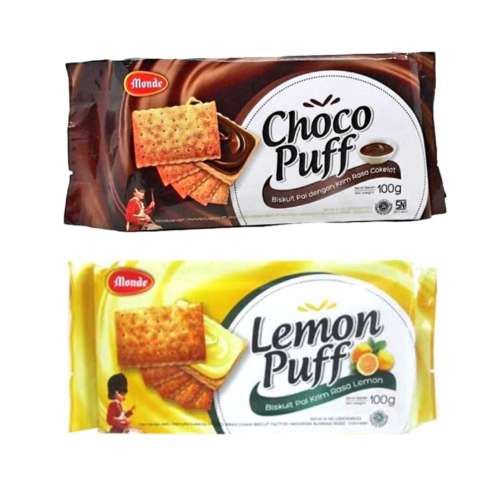 Jual Biskuit Pai Monde Coklat Lemon Puff Krim Pie 100 Gr | Shopee Indonesia