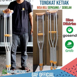 Jual Tongkat Ketiak Alumunium - Sepasang / Sebelah - Kruk Crutch Krek ...