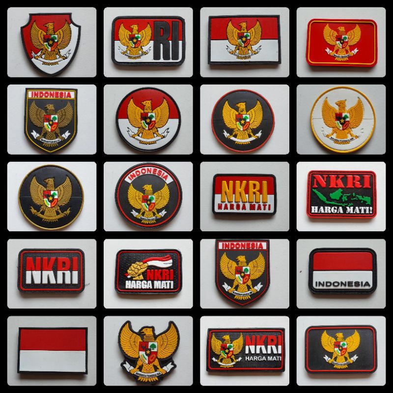 Jual patchrubber logo bendera/Garuda/nkri tempelan karet velcro ...