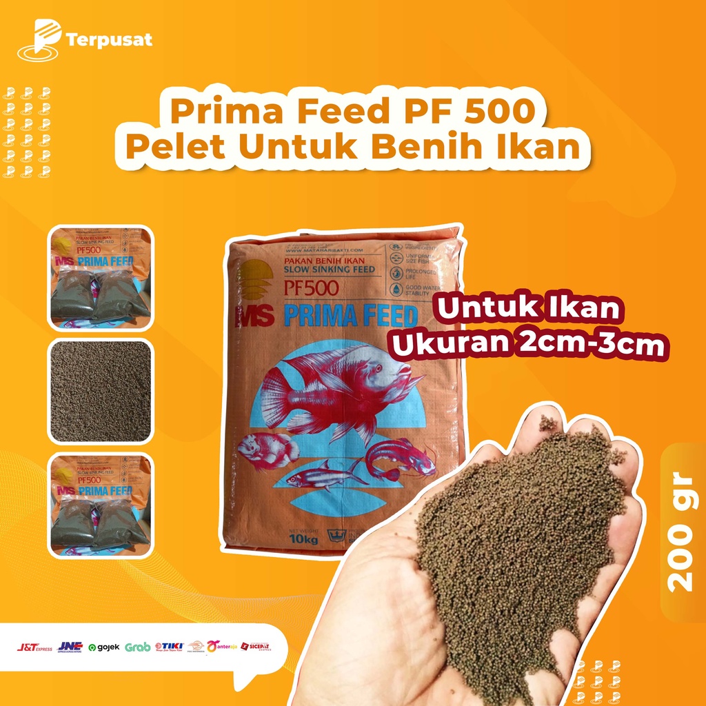 Jual Per 200 Gram PRIMA FEED PF 500 Makanan ikan Pakan Ikan Pelet ikan ...