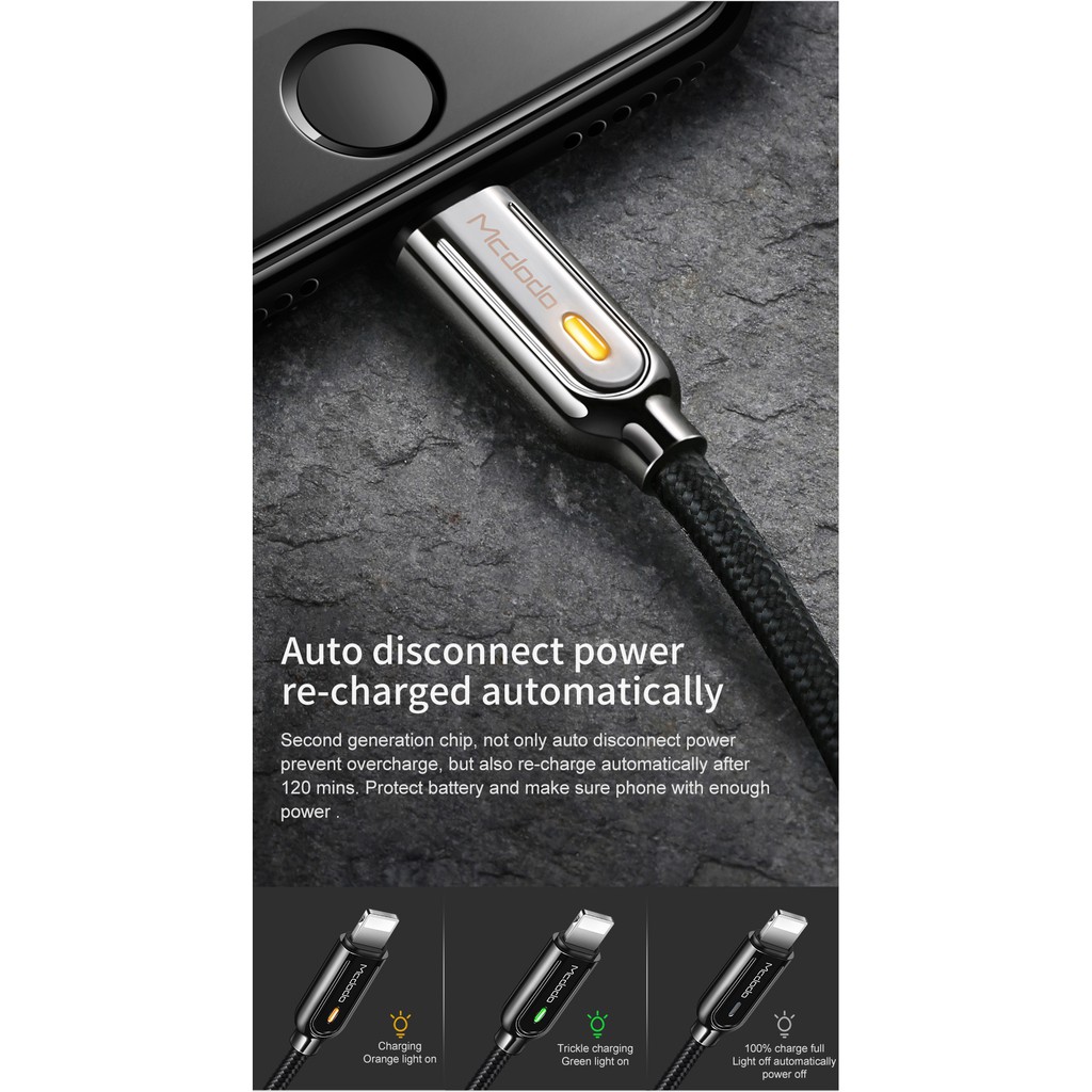 Jual McDodo 3rd Gen Lightning Auto Disconnect Smart Series Cable 1.8m ...