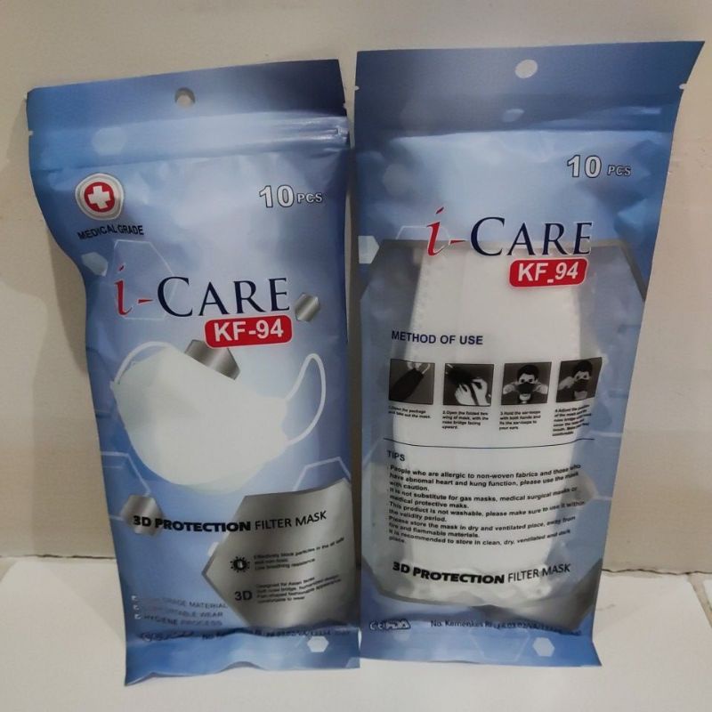 Jual Masker i-care kf94 isi 10pcs izin kemenkes | Shopee Indonesia