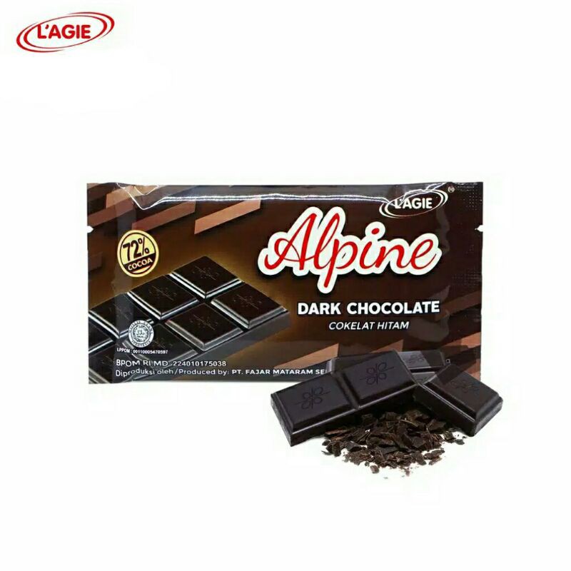 Jual Lagie Alpine Dark Chocolate 35gr Cokelat Hitam Coklat Hitam 72% ...
