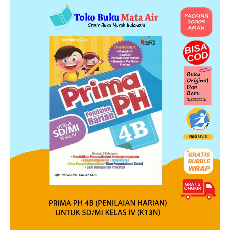 Jual BEST SELLER PRIMA PH Penilaian Harian 4B UNTUK SD/MI KELAS IV ( K13N ) ERLANGGA | Shopee ...