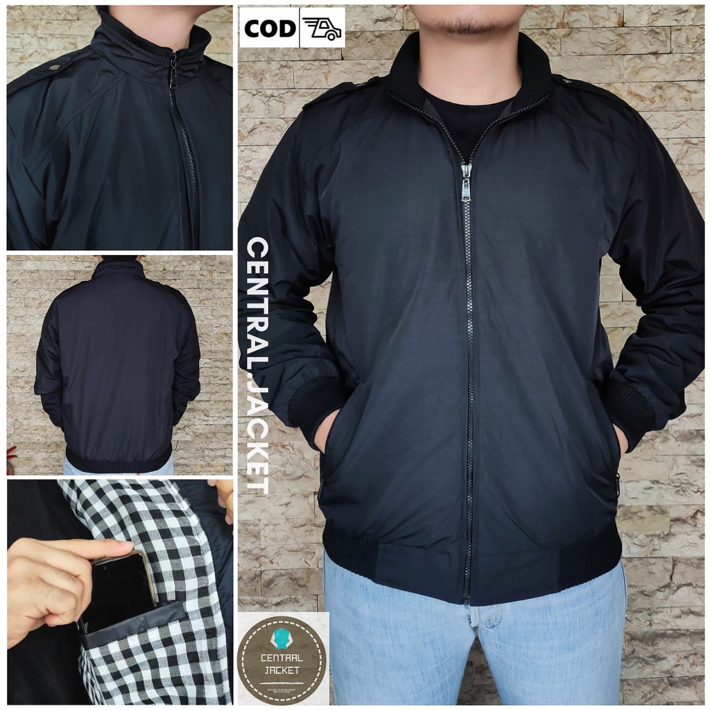 Jual Jacket Smith Hitam Pria - Bomber Waterproof Highquality - Parasut ...