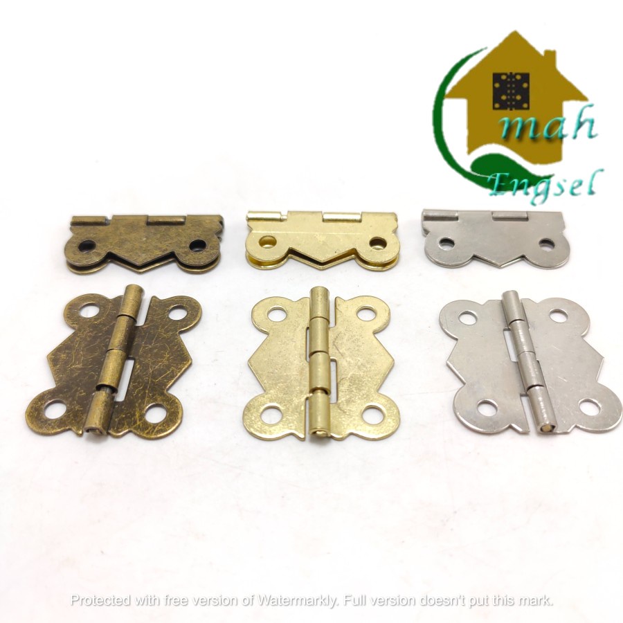 Jual Engsel Kotak bentuk kupu-kupu / engsel mini 24 x 31 mm 180" G.45 ...