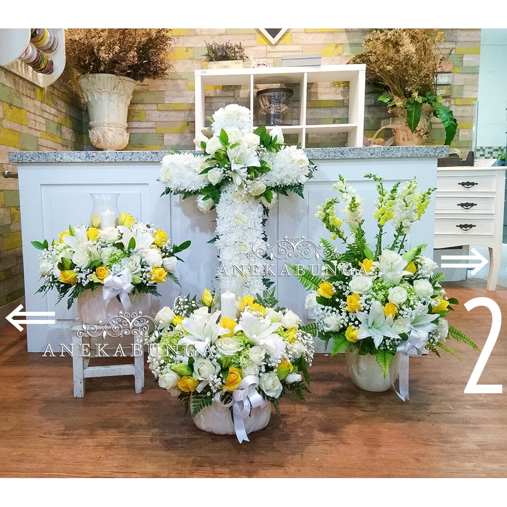 Jual Standing Flower Duka Cita Karangan Condolence Bunga Besi Fresh ...