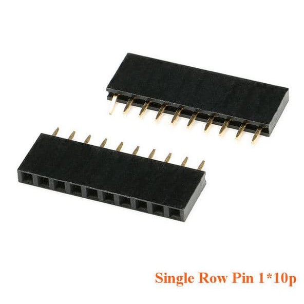 Jual Header Female 1X10 Pin p 10p 2.54mm single Row lurus 1x10p 1 x 10 pcb | Shopee Indonesia