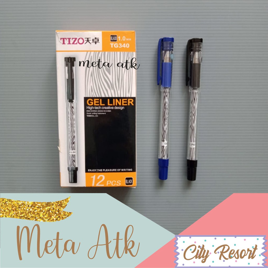 Jual Pulpen / Gel Pen TIZO TG-340 (12pc) | Shopee Indonesia