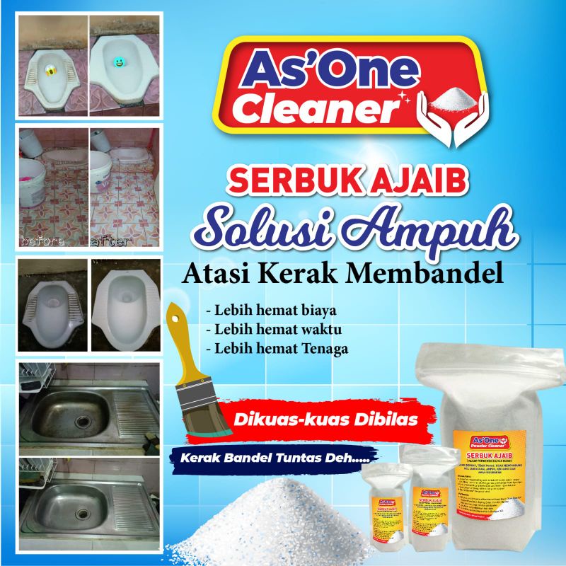 Jual As'One Cleaner Pembersih Kerak Toilet WC Kamar Mandi 250gram ...