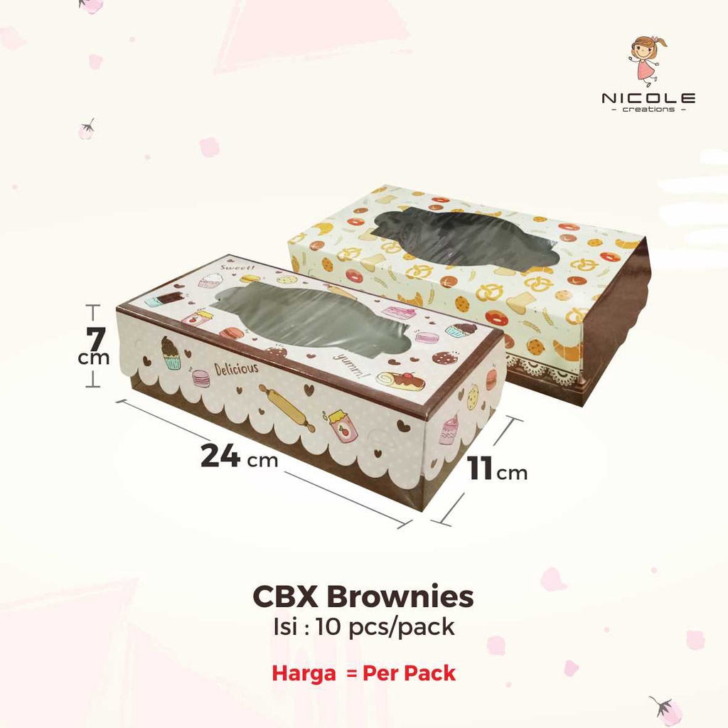 Jual Cake Box/Packaging Kue/Kotak Kue/Kemasan Kue Brownies by Nicole ...
