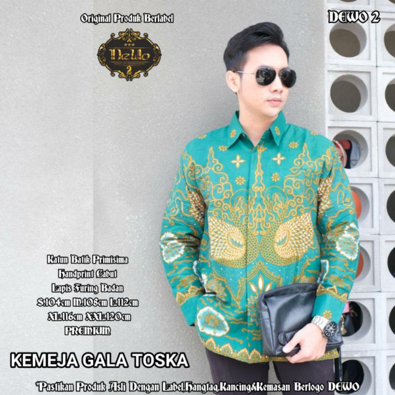 Jual BATIK HIJAU GALA HIJAU BAJU BATIK PRIA LENGAN PANJANG REGULER FIT ...