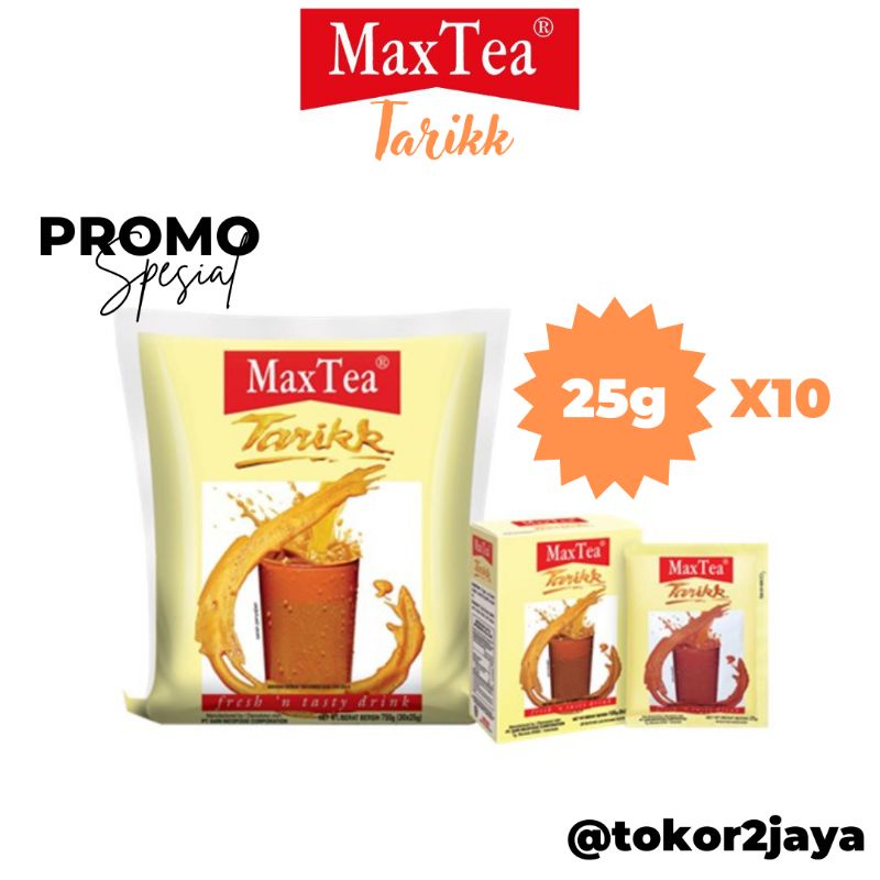 Jual MAX TEA TEH TARIK 25G X 10 PCS (1 RENTENG) | Shopee Indonesia