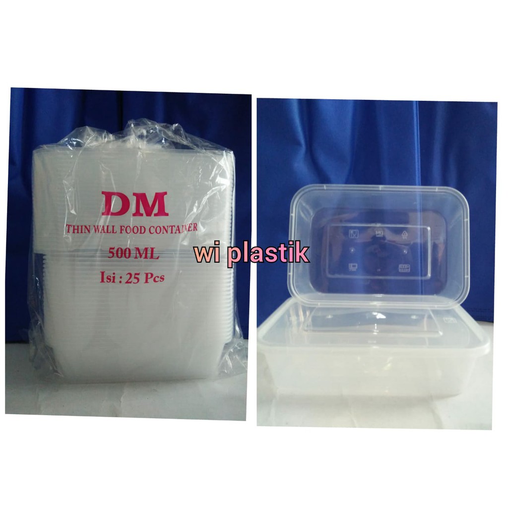 Jual Thinwall DM 500ml persegi panjang 25pcs food container box tempat ...