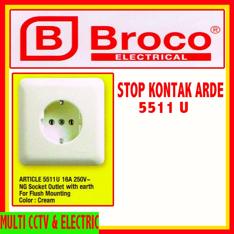 Jual BROCO 5511U NG Stop Kontak Arde READY | Shopee Indonesia