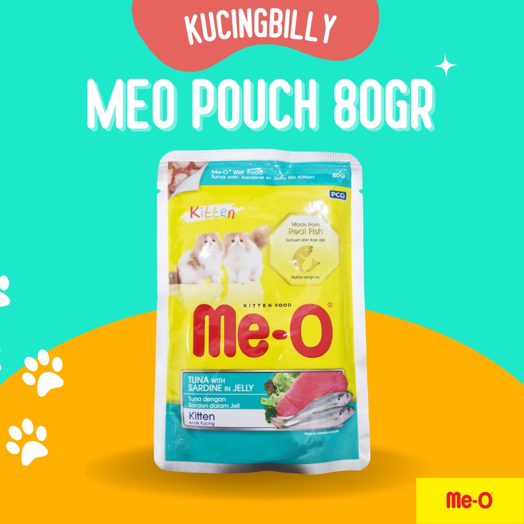 Jual Meo pouch 80gr sachet saset makanan kucing basah me o | Shopee ...
