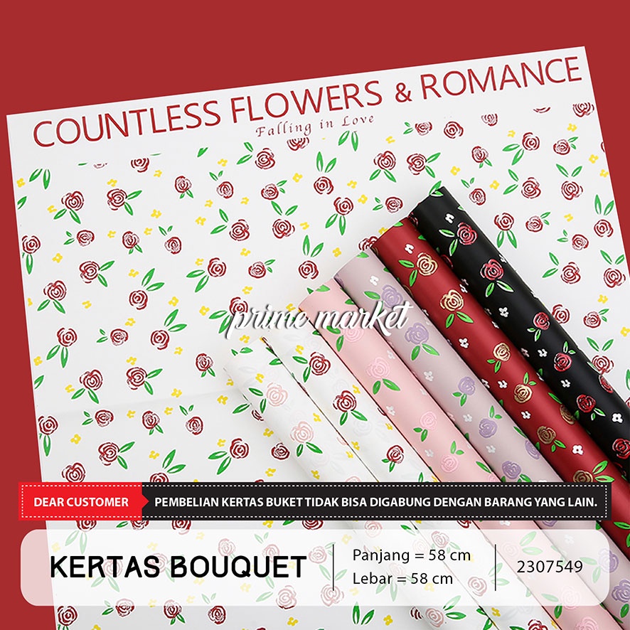 Jual Kertas Buket Bunga Kertas Cellophane Kertas Bunga Buket Motif ...