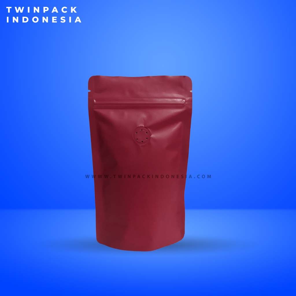 Jual Kemasan Kopi 200 - 250 Gram Merah Standing Pouch Aluminium Foil ...