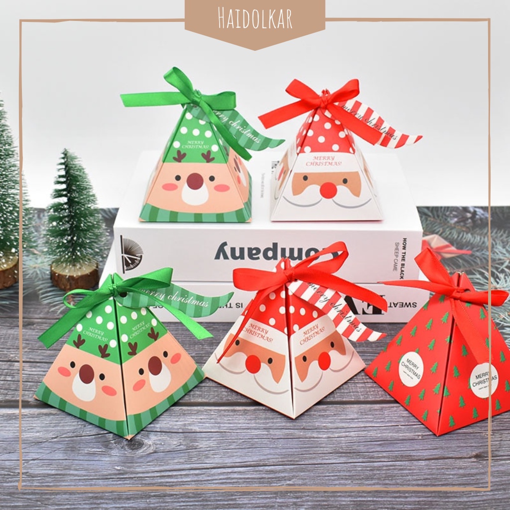 Jual Kotak gift natal box souvenir segitiga kotak kemasan bos bingkisan ...