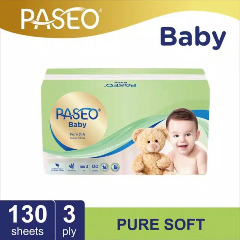 Jual Tissue Paseo Baby Facial Pure Soft 130- 3ply/Tissue Bayi Pure Soft ...