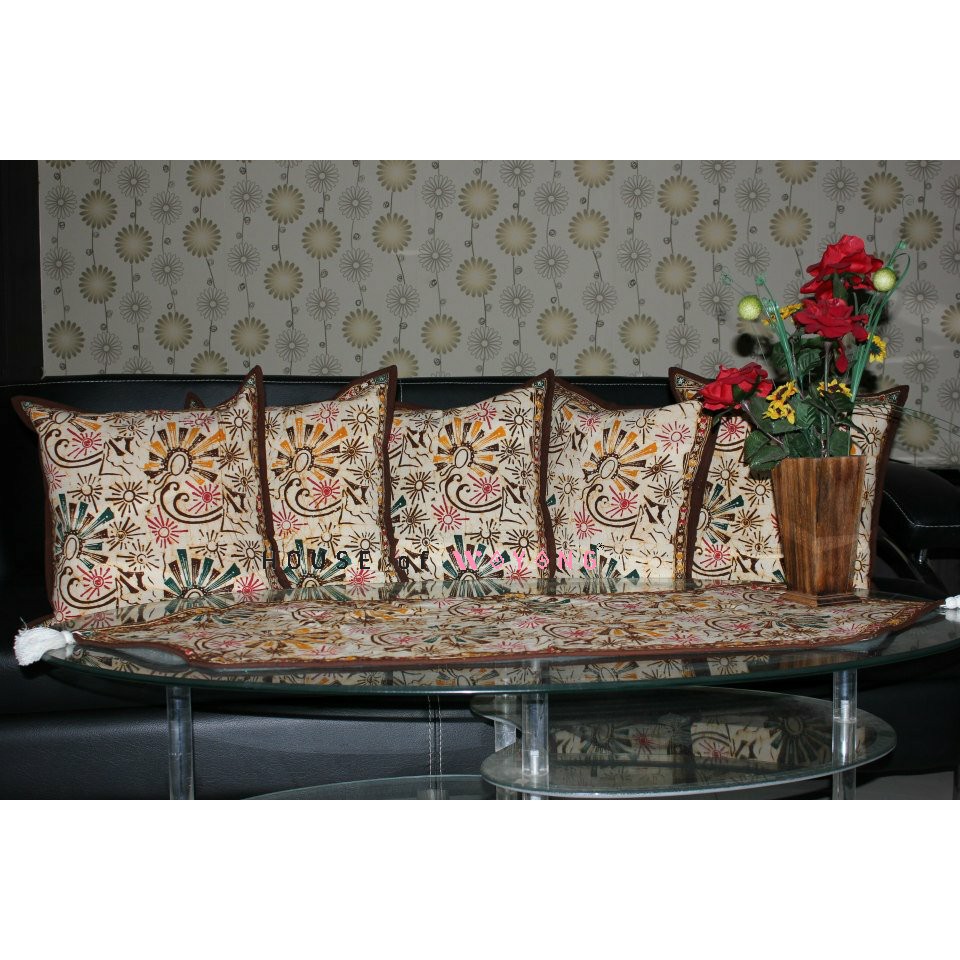 Jual Homedecor Full Set Sarun Bantal Kursi Taplak Meja Tamu Korden Etnik Estetik Antik Batik Cap ...