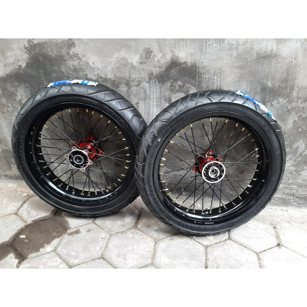 Jual Roda Supermoto KLX 300/350 Ban IRC baru Ring 17 Bisa Request Warna ...