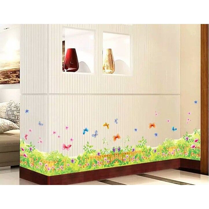 Jual RELIZA WALLSTICKER RUMPUT HIJAU BUNGA GREEN GRASS AY7164 STIKER ...
