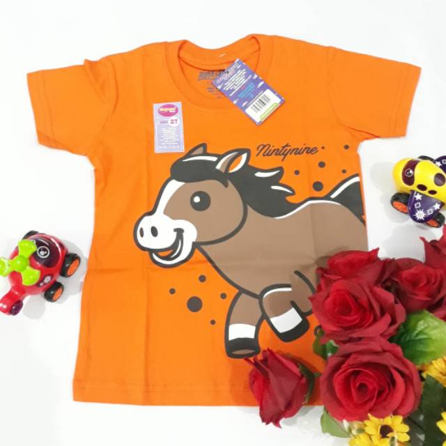 Jual Fashion Kaos Anak Laki-laki NINTYNINE BOY seri Binatang Dalam AlQuran Warna Orange Gambar ...