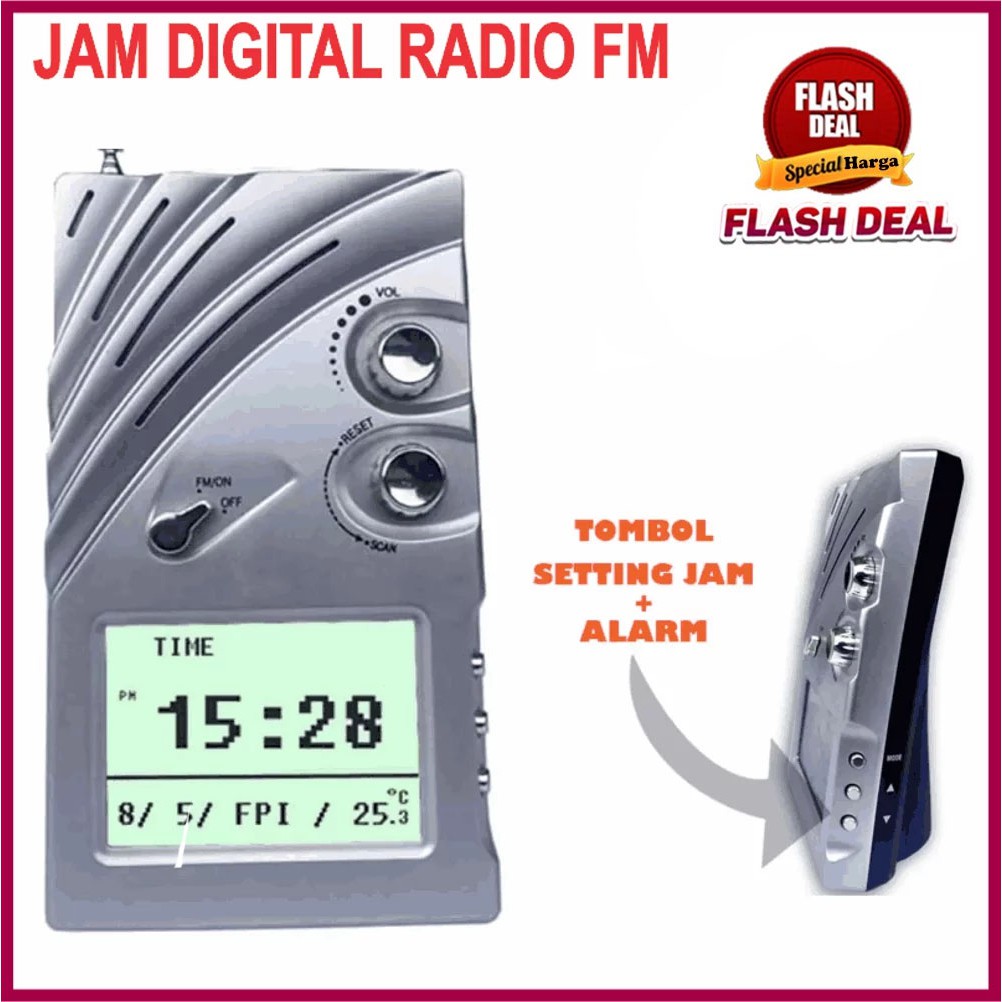 Jual Jam Digital - Jam Duduk Digital - Alarm - RADIO Fm Harga Murah ...
