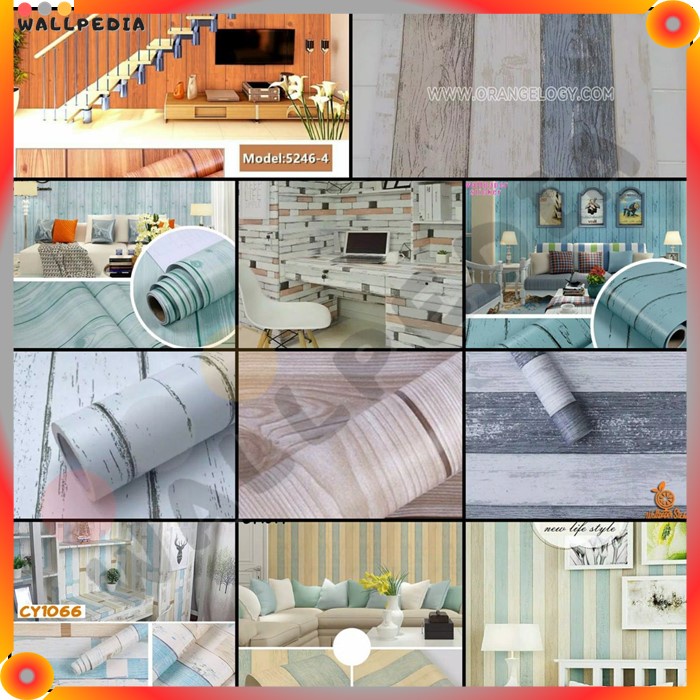 Jual WALLPEDIA Wallpaper Dinding kayu Garis Wall Sticker Dekorasi Ruang ...