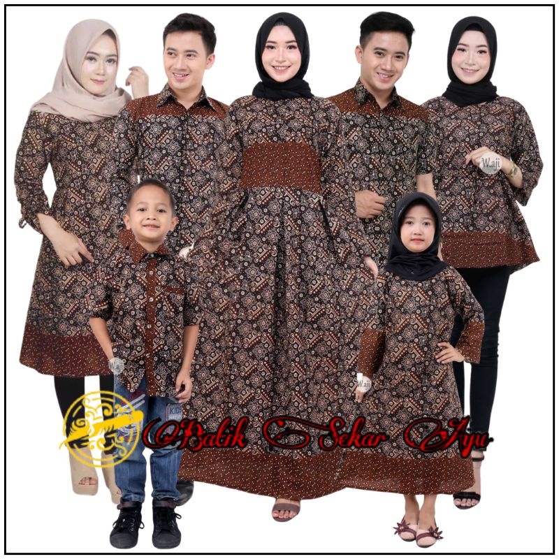 Jual BATIK COUPLE KELUARGA sania ruffle ori ndoro jowi dnt motif ...