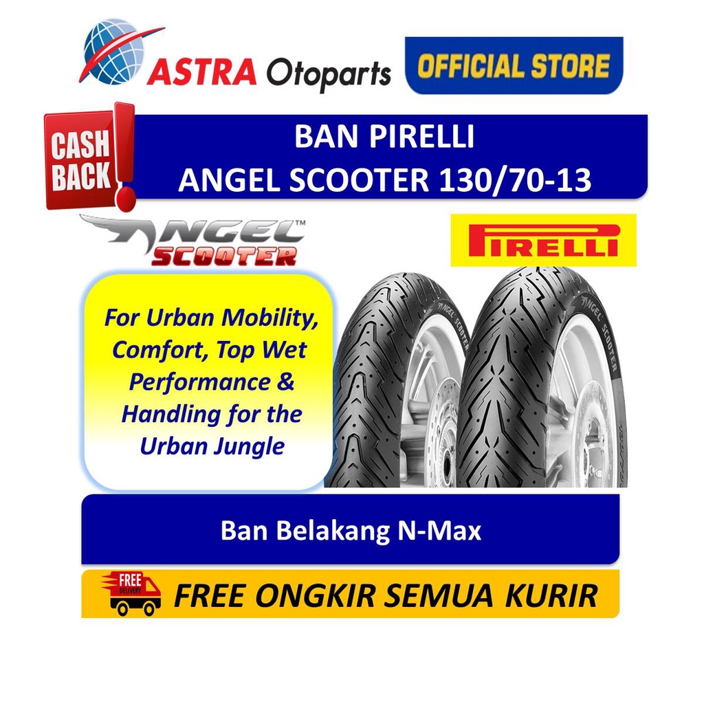 Jual PIRELLI Angel Scooter 130/70-13M/C REINFTL 63P AngScR - Belakang N ...