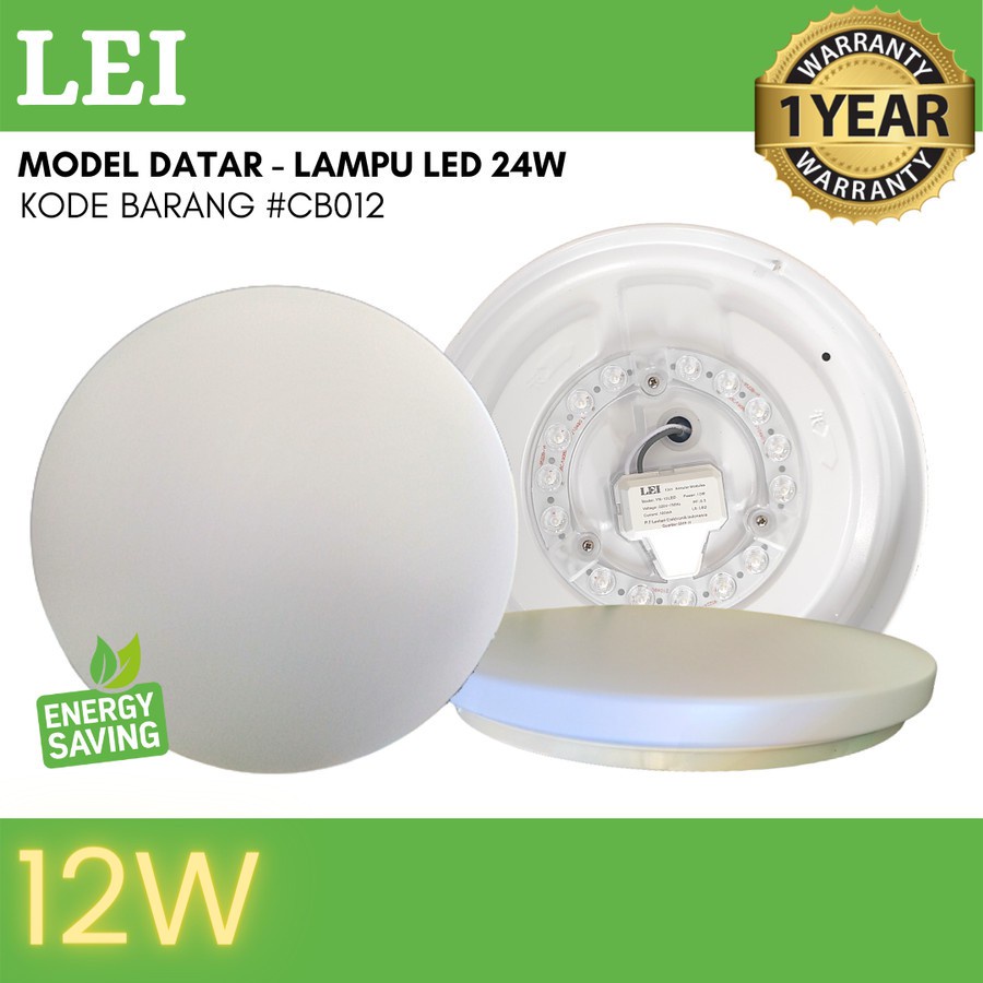 Jual LED Lampu Ceiling / Plafon 12 Watt / 1 Warna Cahaya - Putih (DATAR ...