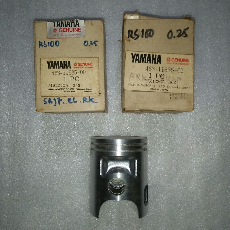 Jual piston seker Yamaha RS 100 RS100 1975-76 oversize 0.25 original kode part 463 11635 00/01 ...