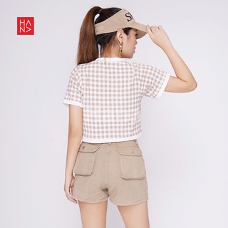 Jual Hana Fashion - Jiso V-neck Chekered Korean Crop Top Wanita - CT286 ...