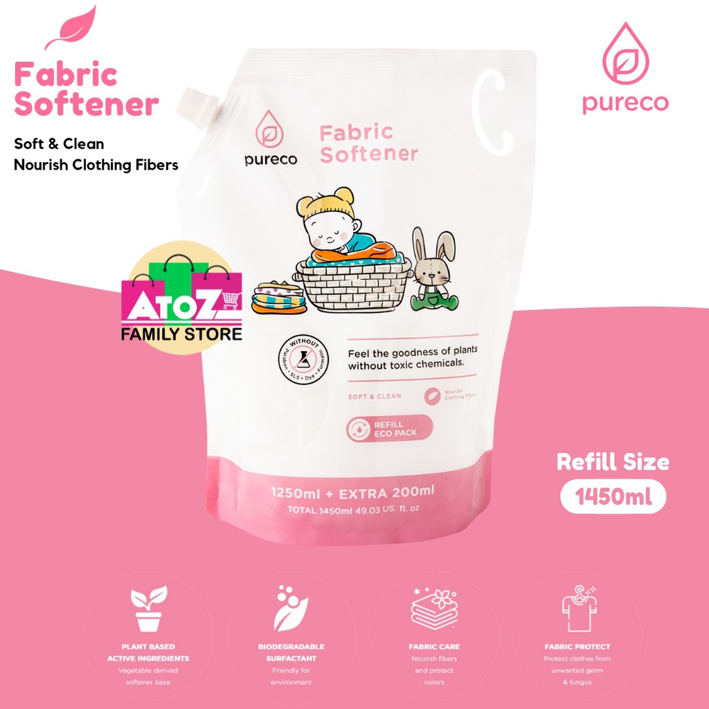 Jual Pureco Fabric Softener Eco Pack 1450ml | Shopee Indonesia