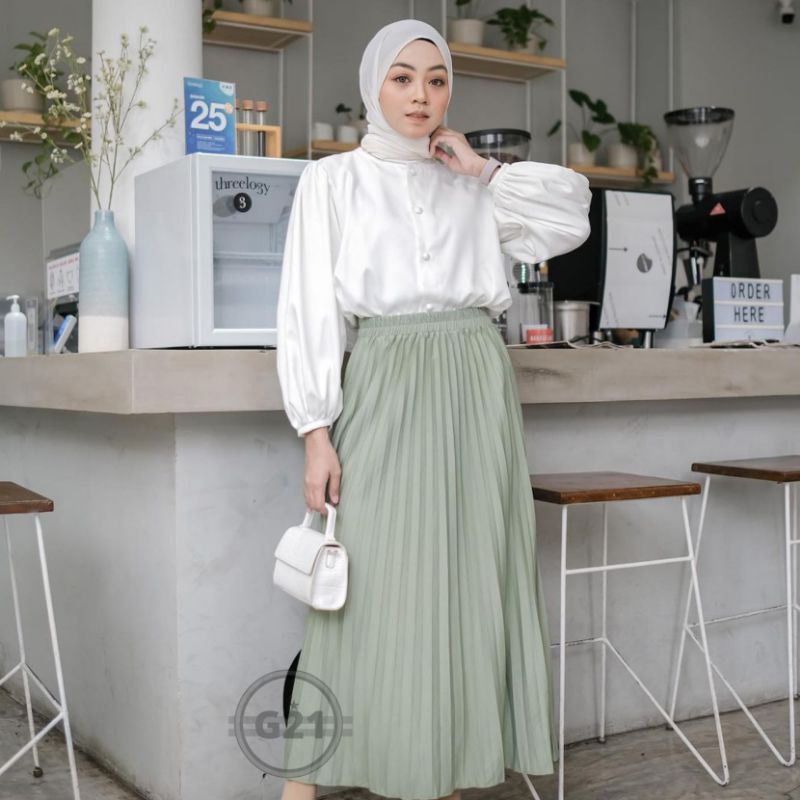 Jual Rok Plisket Prisket Rempel Hitam Panjang Rok Panjang Plisket ...