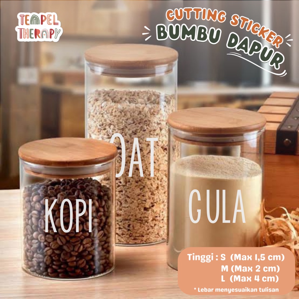 Jual Sticker Label Bumbu Cutting Huruf bukan cetak biasa, 12pcs ...