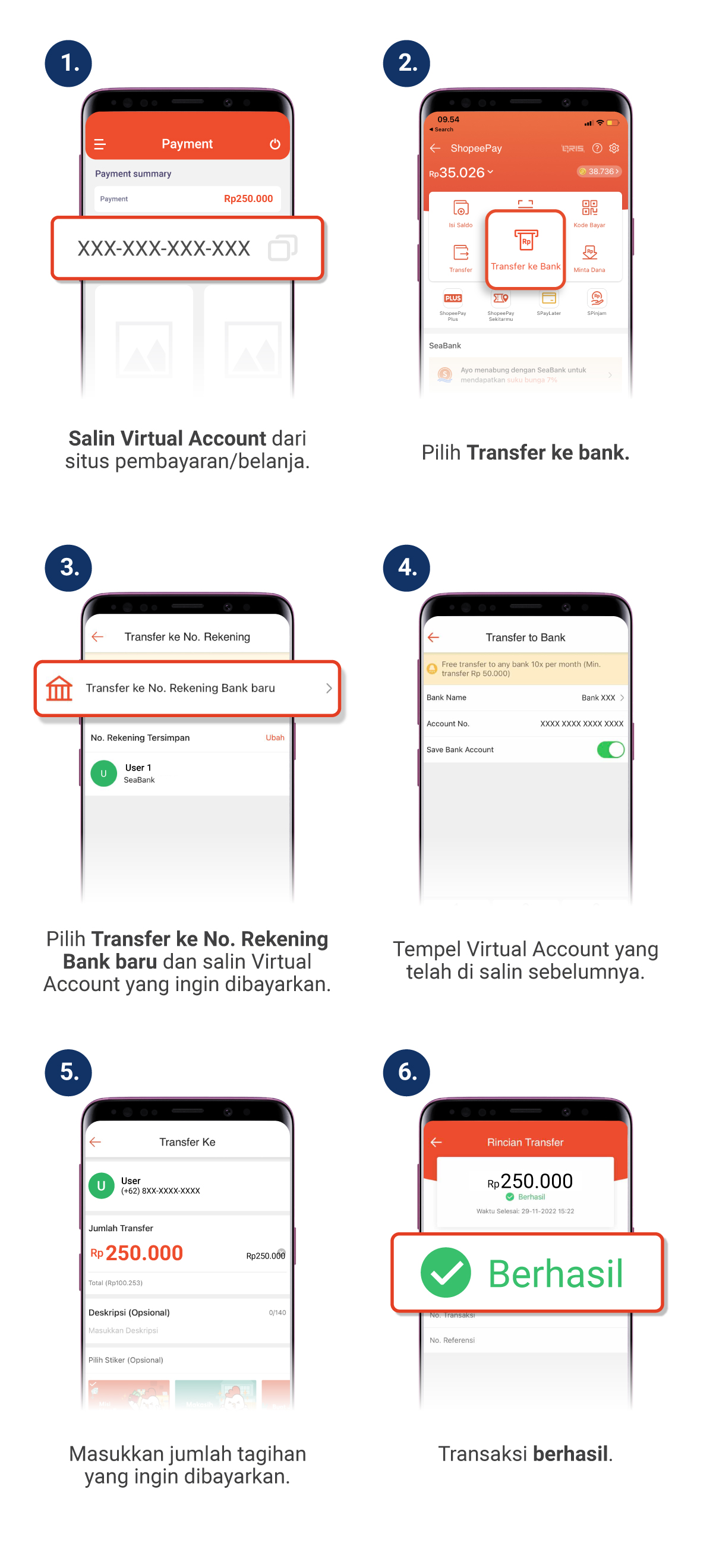 ShopeePay Transfer Virtual Account