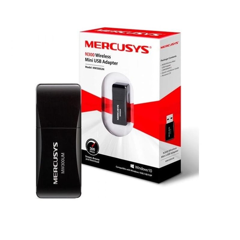 Jual Mercusys MW300UM N300 Wireless Mini USB WiFi Adapter | Shopee ...