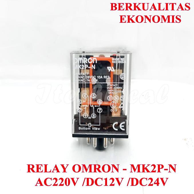 Jual RELAY RELLAY OMRON MK2P-N AC 220V / MK2P-N DC12V / MK2P-N DC24V 8 KAKI | Shopee Indonesia