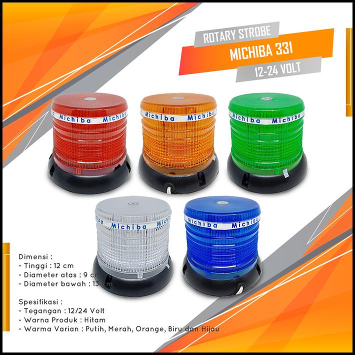 Jual Lampu Rotary Led Strobe Michiba 331 12/24Volt Lampu Rotary Truk ...