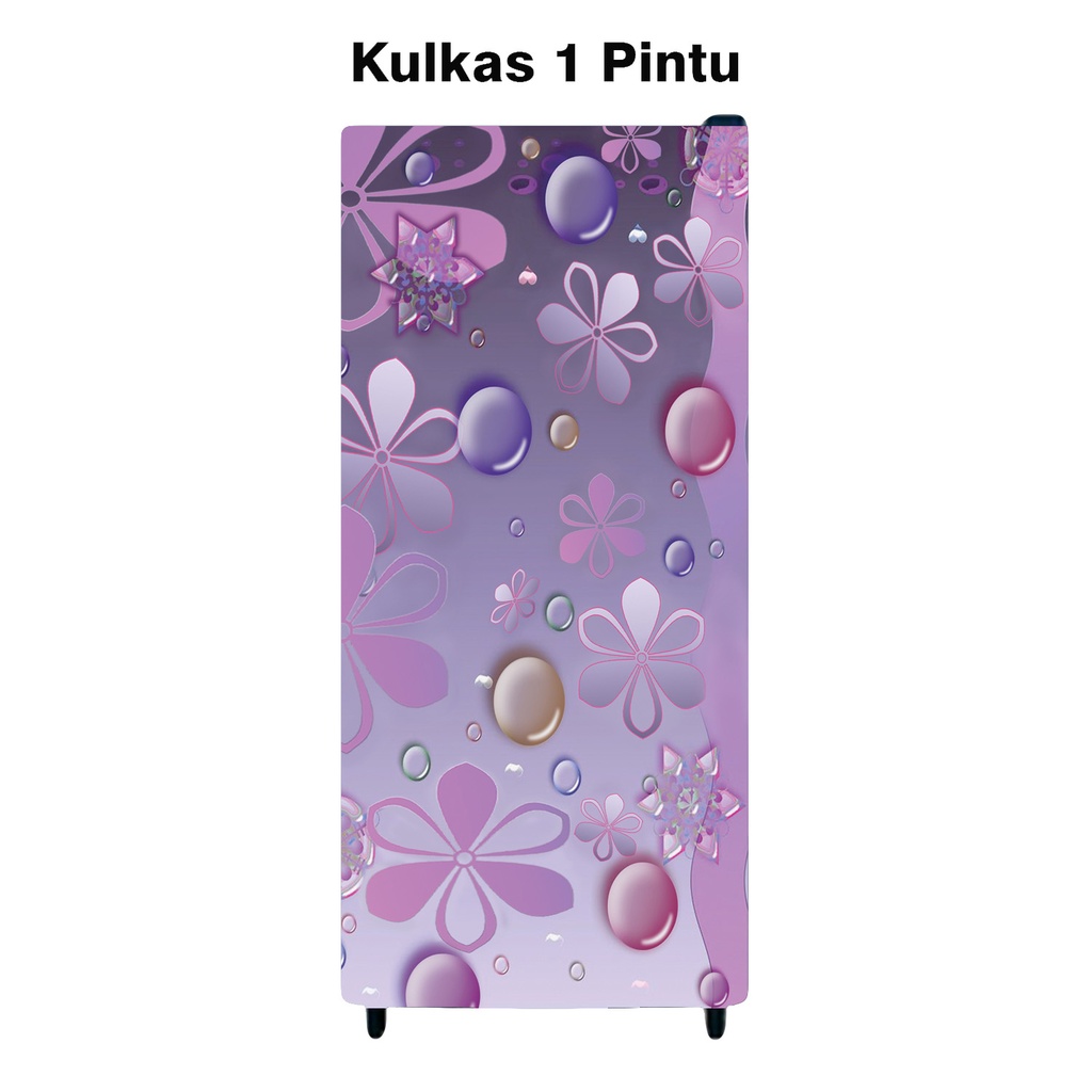 Jual Stiker Kulkas 1Pintu Motif Bunga Air Ungu | Shopee Indonesia