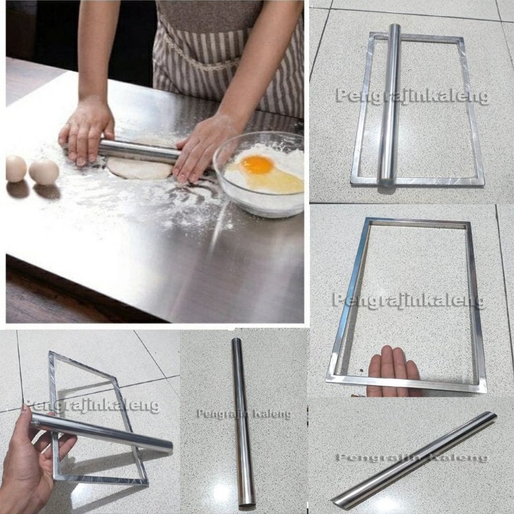 Jual Bingkai 20x30 CM Perata Adonan Kue Kering / Rolling Pin Stainless ...