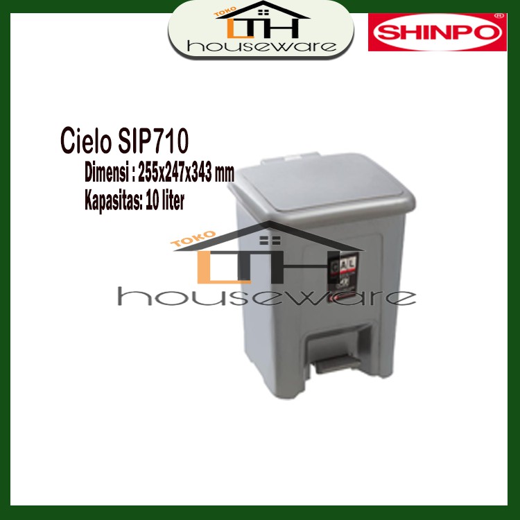 Jual TEMPAT SAMPAH INJAK SEGI/ KOTAK SAMPAH INJAK PERSEGI-CIELO 10 LITER SHINPO SIP710 | Shopee ...