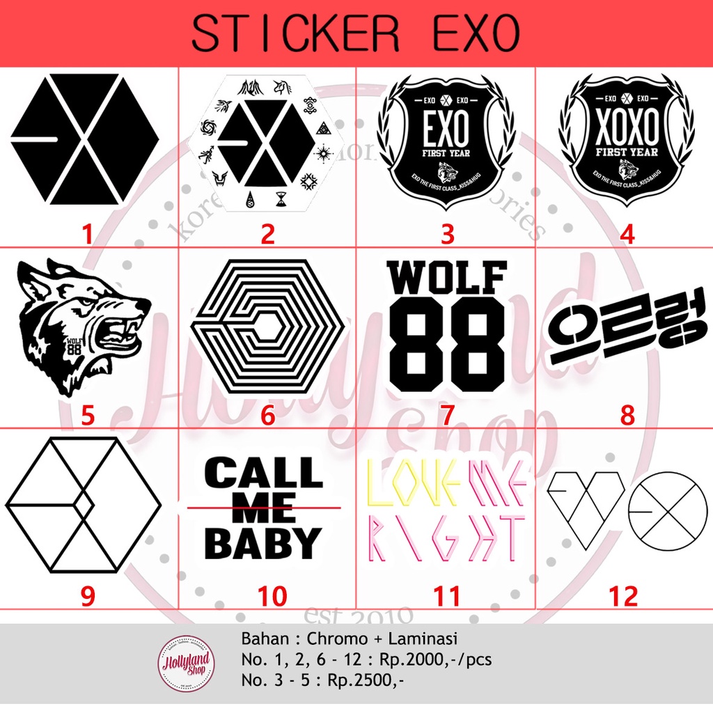 Jual Sticker EXO Logo part 1 (5pcs Stiker) | Shopee Indonesia
