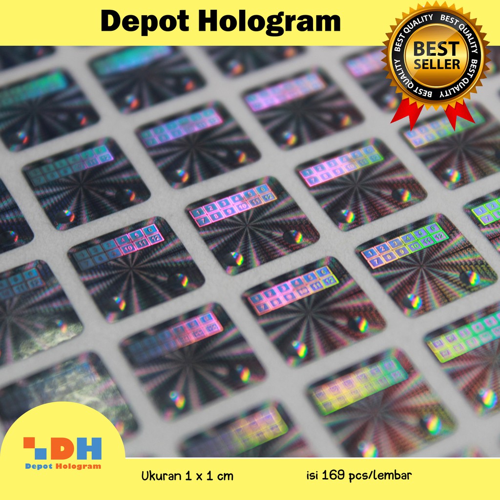Jual Stiker hologram 3D segel angka kecil 1 x 1 cm - segel rusak sarang ...